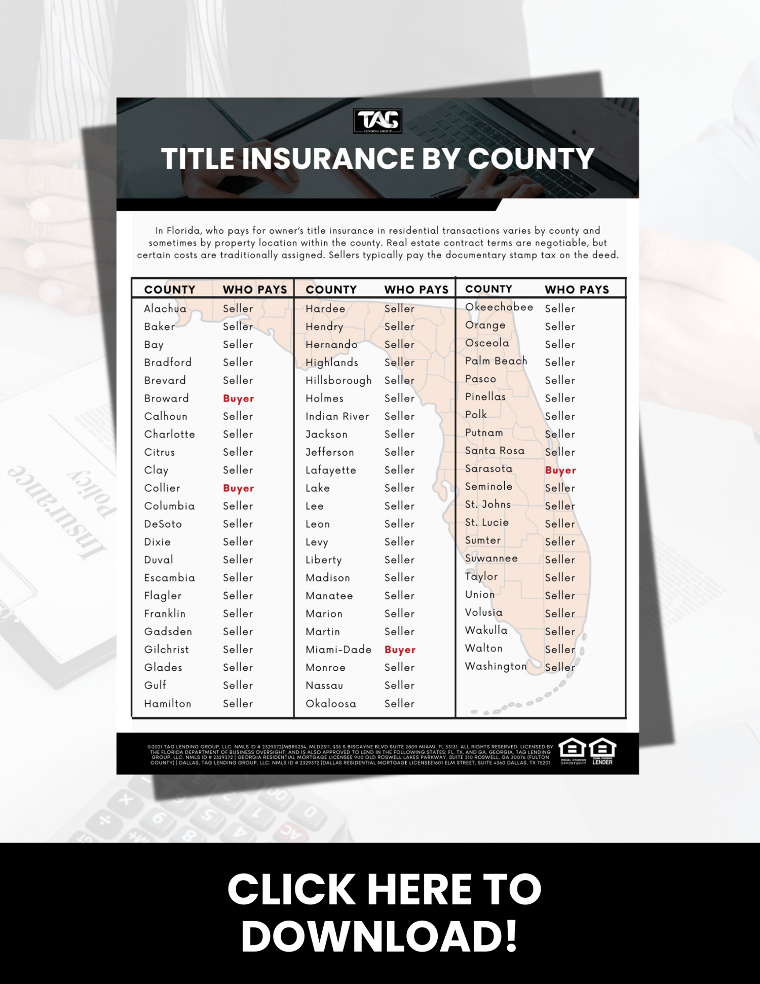 Who Pays Title Insurance by County in Florida